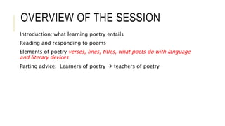 Introduction to Teaching and learning poetry for teachers - DF presentation.pptx