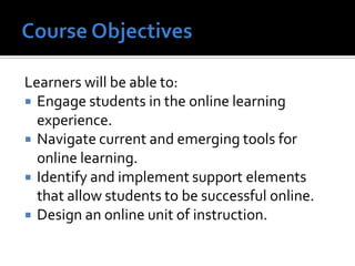 Introduction to teaching online: Design and development | PPT