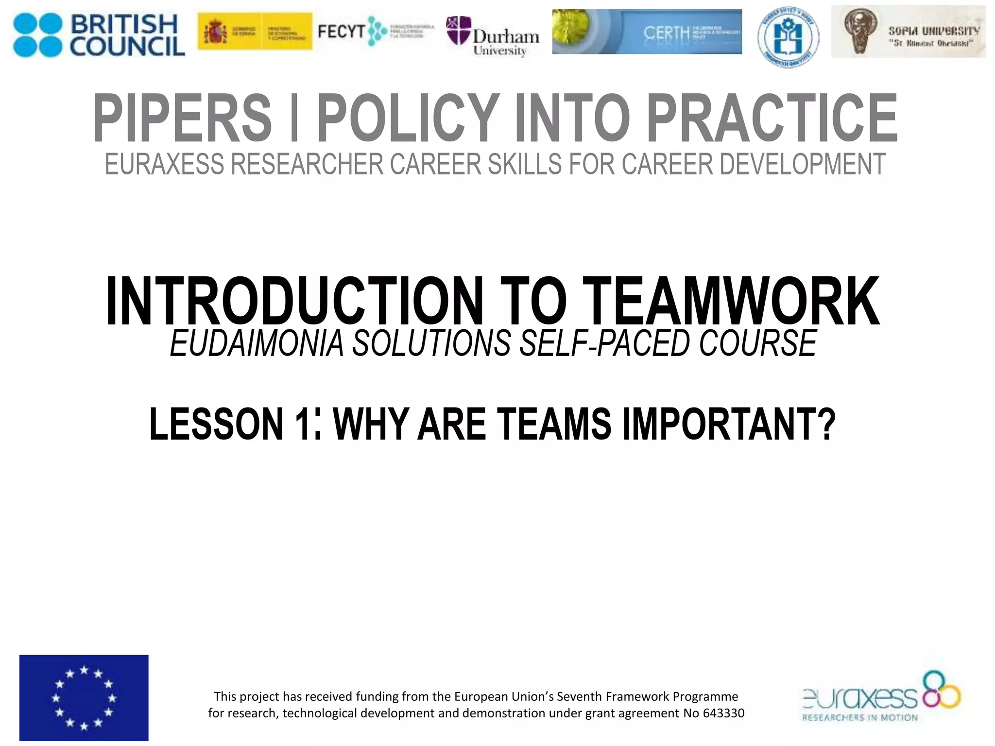 Introduction to teamwork self paced lesson 1 jm final | PPT