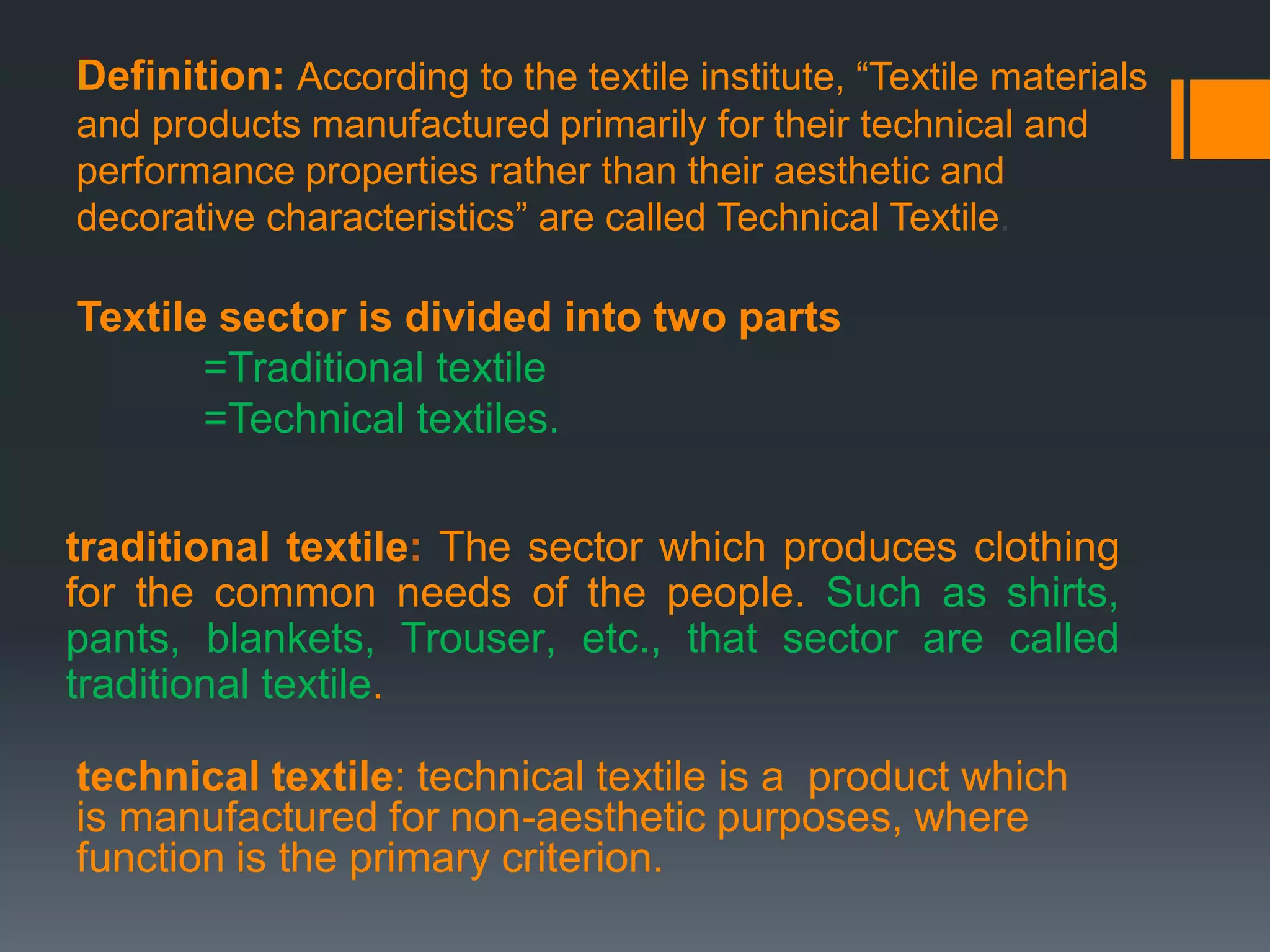 Introduction to technical textile by masud rana | PPT