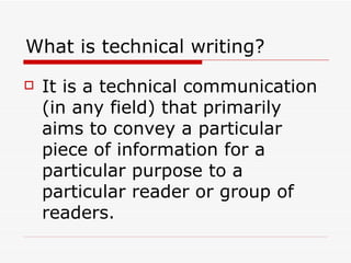 Introduction to technical writing | PPT