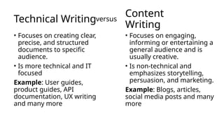 Introduction to Technical Writing overview | PPTX