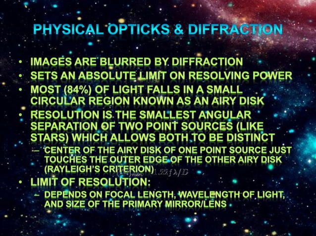 Introduction to telescope design | PPTX | Physics | Science