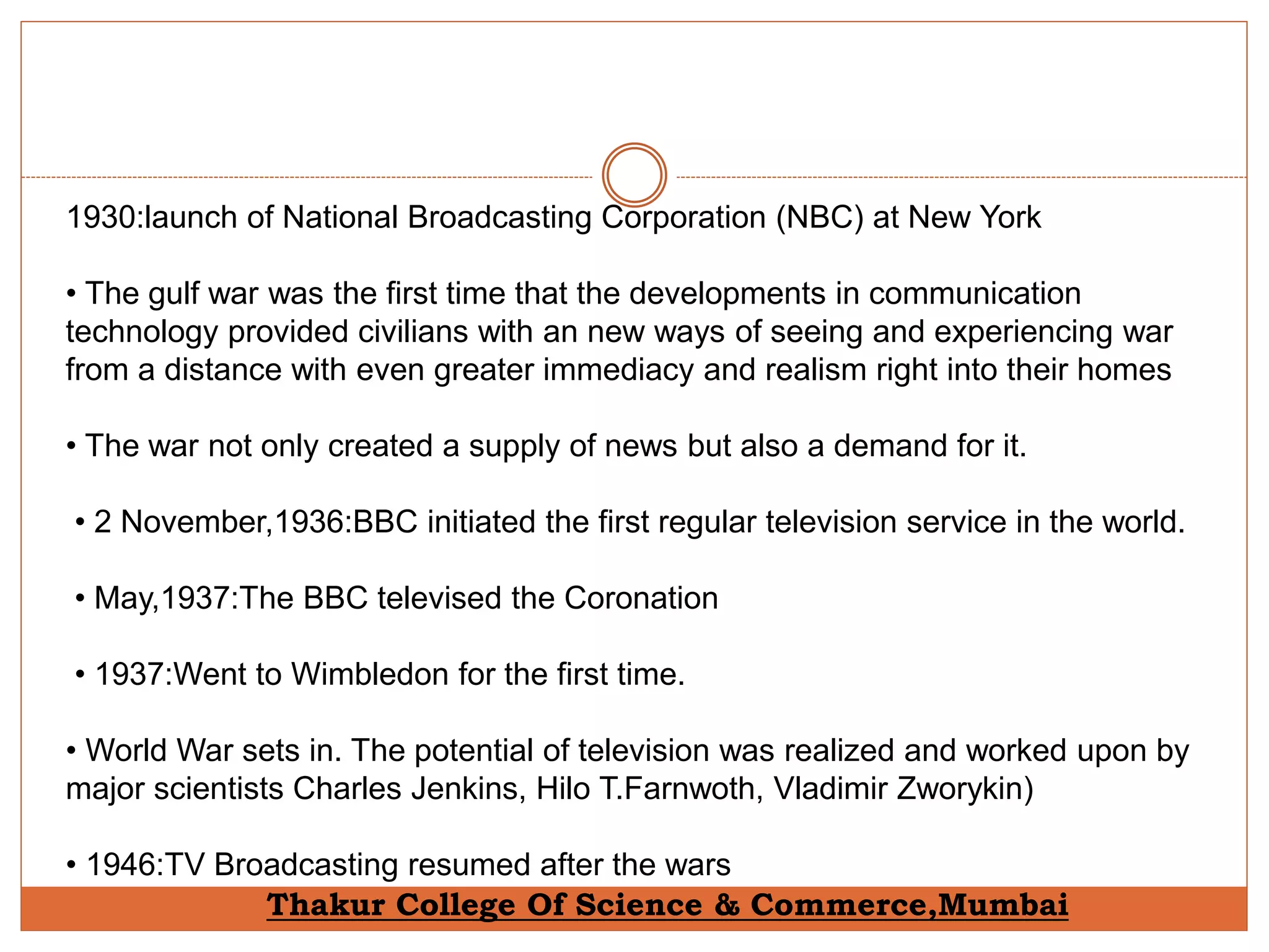Introduction to television part 1 | PPT