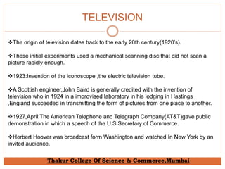 Introduction to television part 1 | PPT