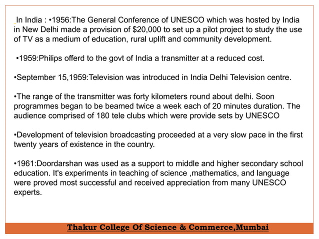 Introduction to television part 1 | PPT