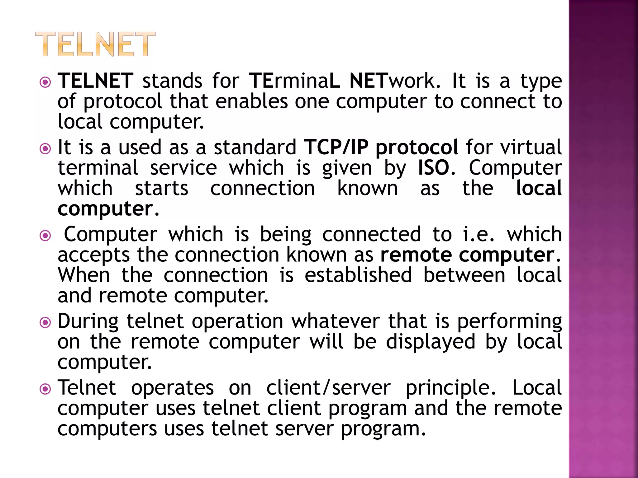 Introduction to telnet | PPTX