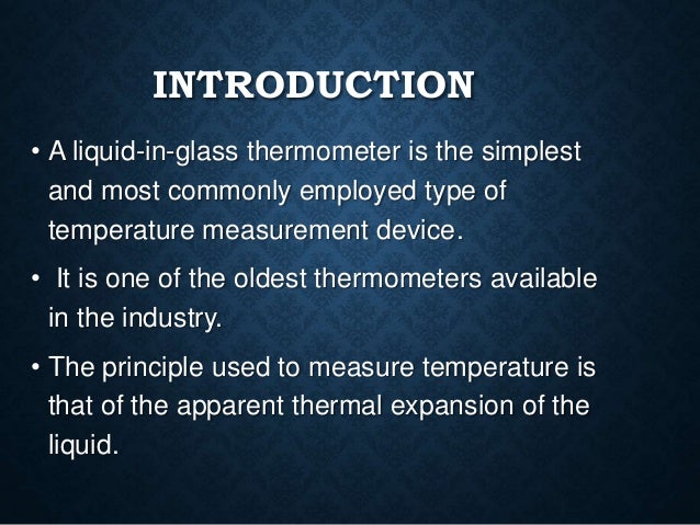 Introduction to temperature measurement.