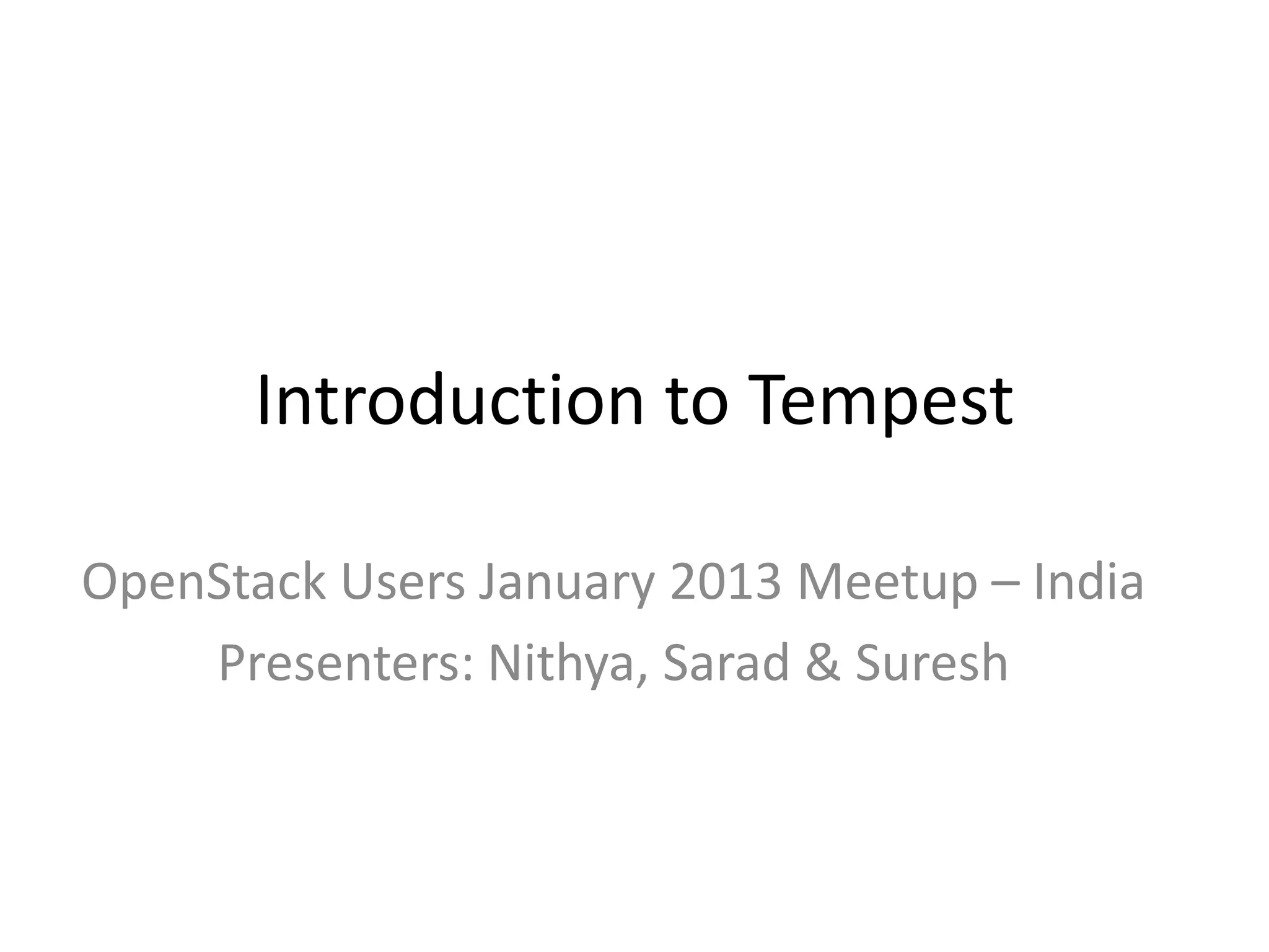Introduction to tempest | PDF