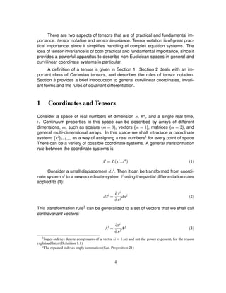 Introduction to tensor calculus | PDF