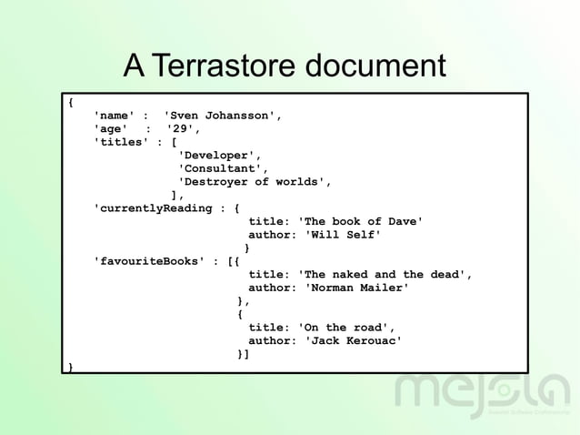 Introduction to terrastore | PPT