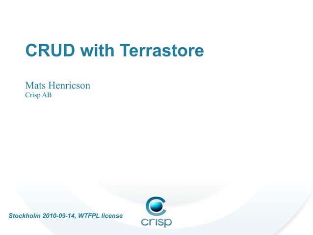 Introduction to terrastore | PPT