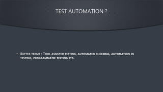 Introduction to test automation | PPT