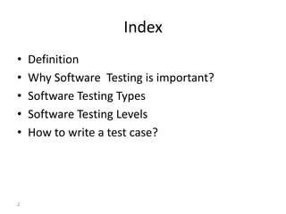 Introduction to software testing | PPTX