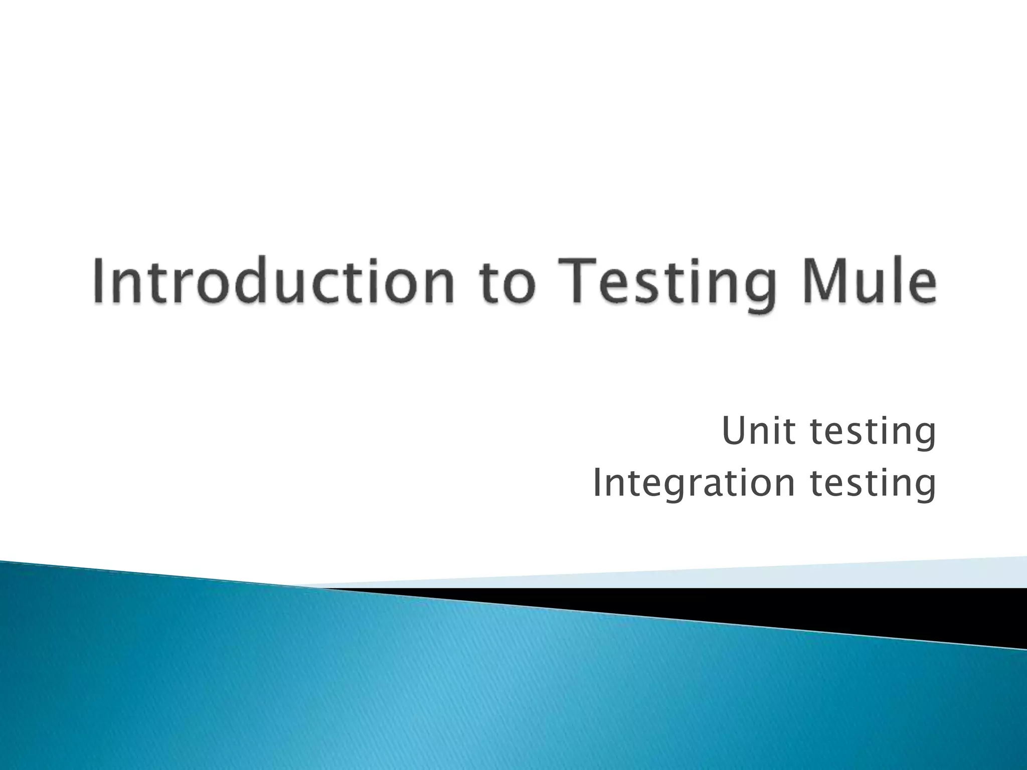 Introduction to testing mule | PPT