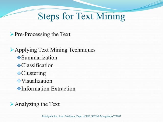 Text MIning | PPTX | Databases | Computer Software and Applications