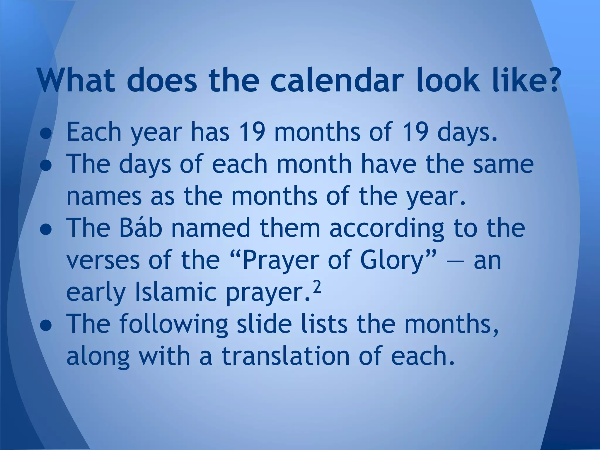 Introduction to the Badí‘ Calendar | PPTX