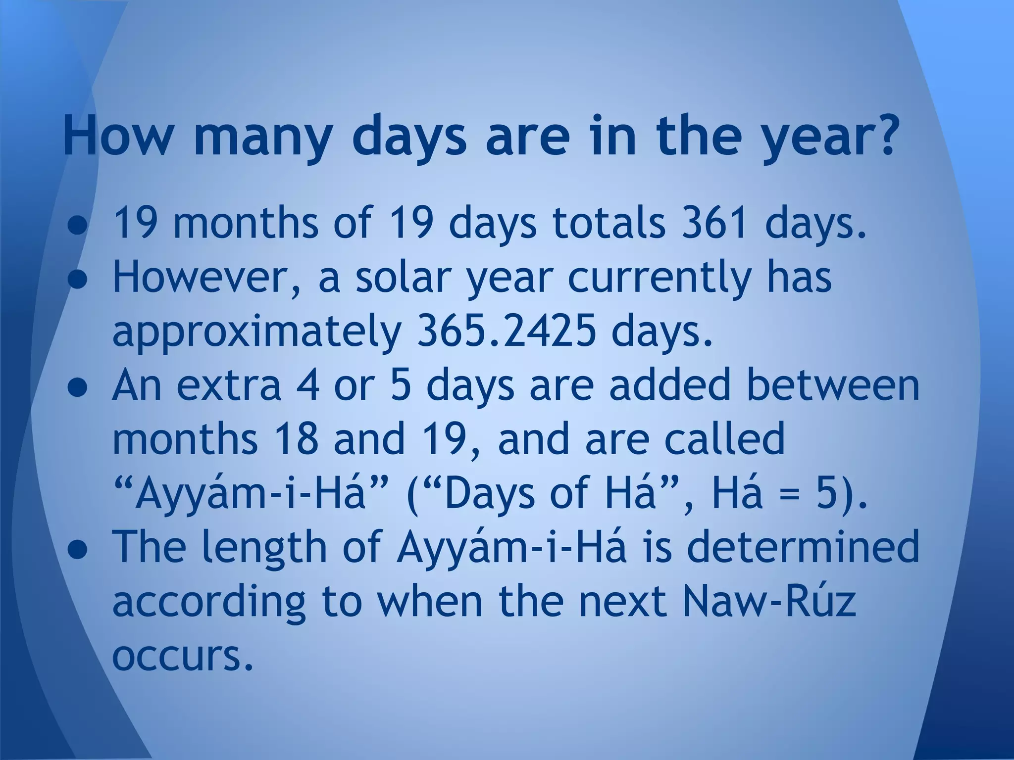 Introduction to the Badí‘ Calendar | PPTX