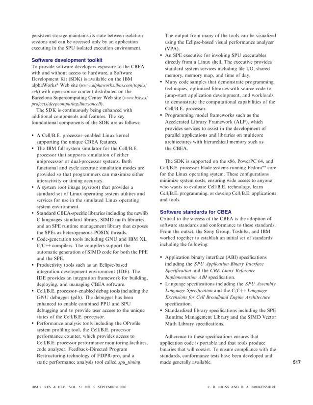 IBM: Introduction to the Cell Broadband Engine Architecture | PDF