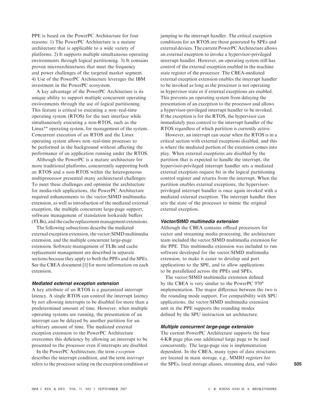 IBM: Introduction to the Cell Broadband Engine Architecture | PDF