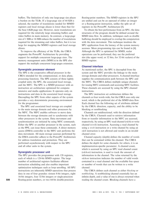 IBM: Introduction to the Cell Broadband Engine Architecture | PDF
