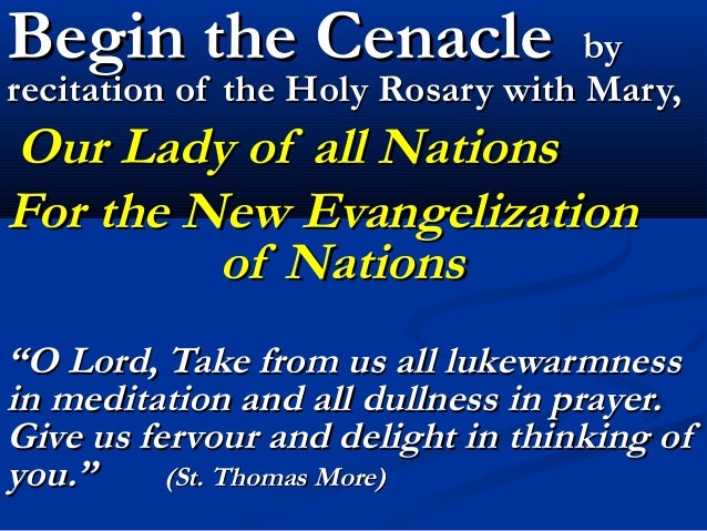 Introduction to the Cenacle