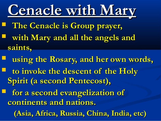 Introduction to the Cenacle