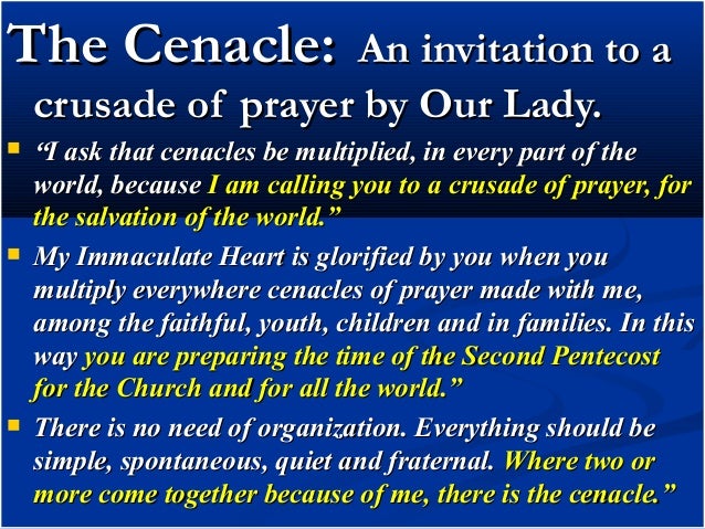 Introduction to the Cenacle