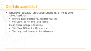 Introduction to the SharePoint Client Object Model | PPTX | Computing | Technology & Computing