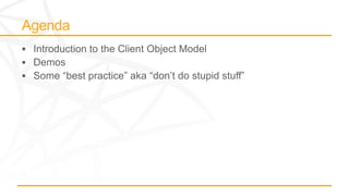 Introduction to the SharePoint Client Object Model | PPTX | Computing | Technology & Computing