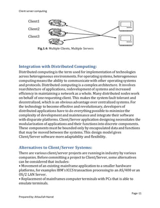 Introduction to the client server computing By Attaullah Hazrat | DOCX