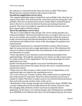 Introduction to the client server computing By Attaullah Hazrat | DOCX