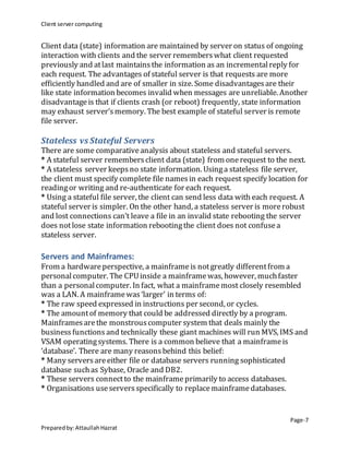 Introduction to the client server computing By Attaullah Hazrat | DOCX