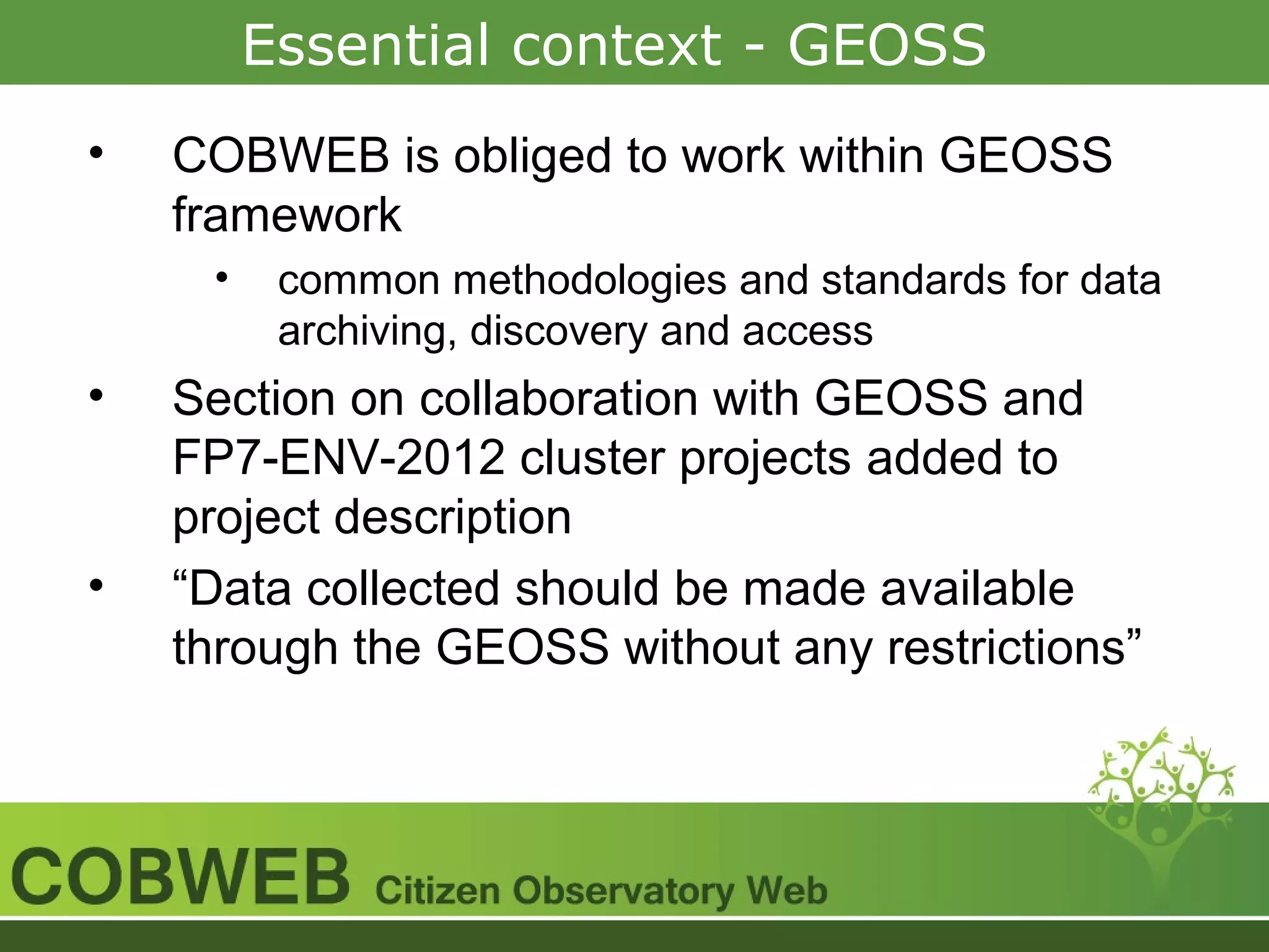 Introduction to the COBWEB project | PPT