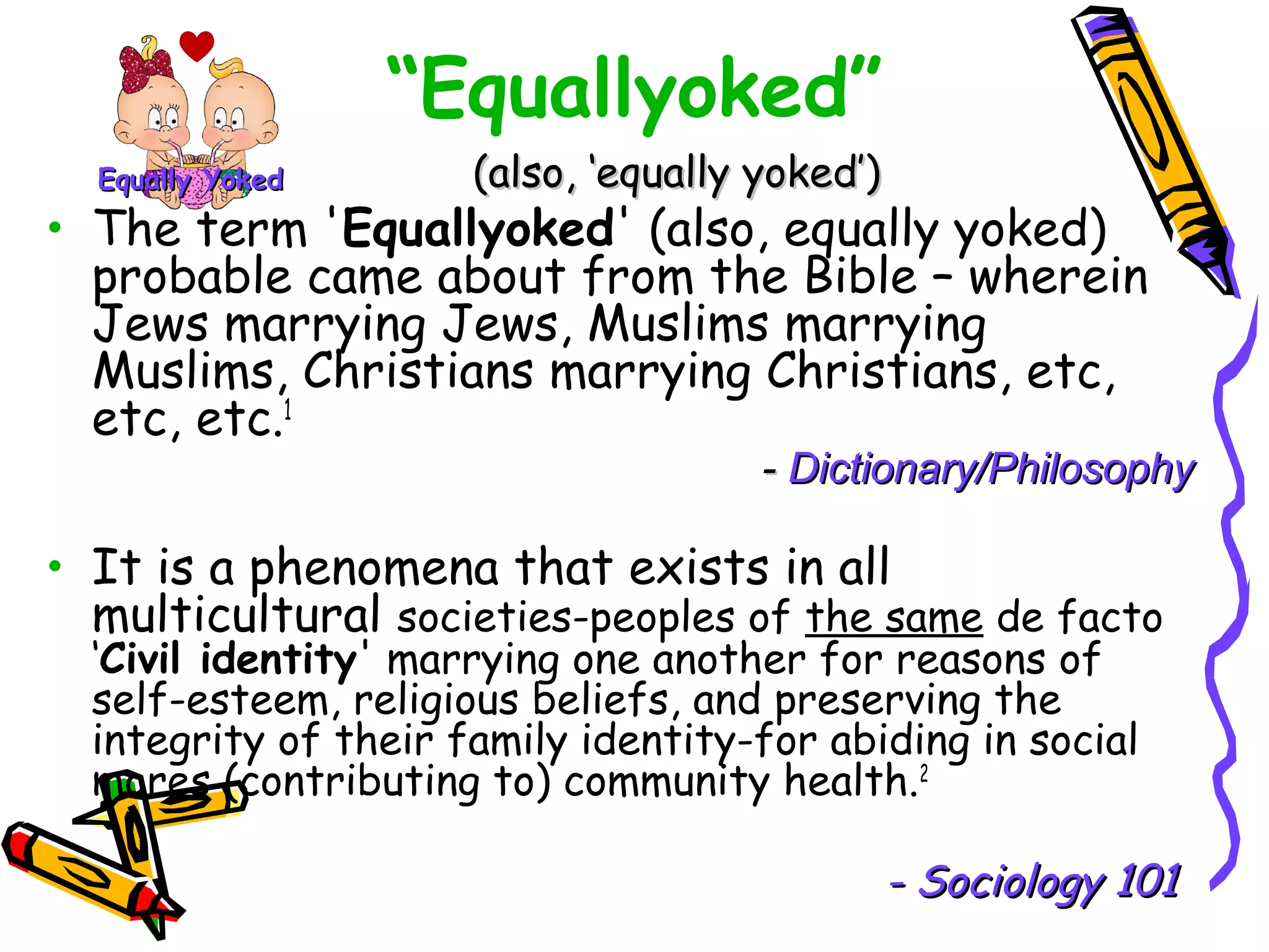 Introduction to the Equally Yoked Coupleship - Liberal Arts ...