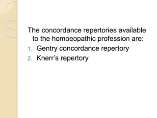 Introduction to the concordance repertories | PPTX