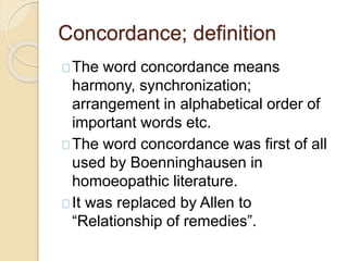 Introduction to the concordance repertories | PPTX