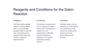 Introduction to the Dakin Reaction and its medicinal application.pptx