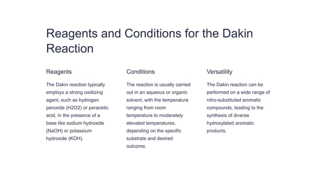 Introduction to the Dakin Reaction and its medicinal application.pptx