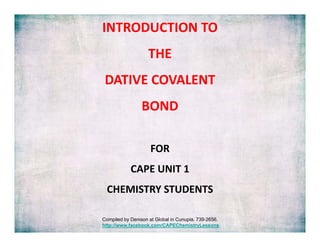 Introduction To The Dative Covalent Bond | PDF
