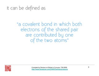 Introduction To The Dative Covalent Bond | PPT