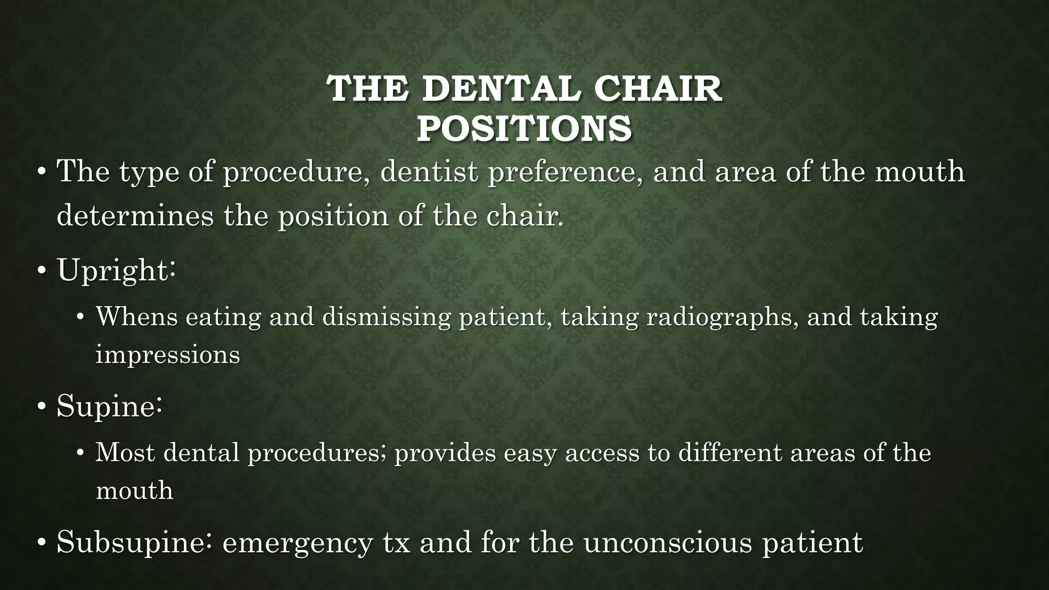Introduction to the Dental Office and Basic Chairside | PPTX