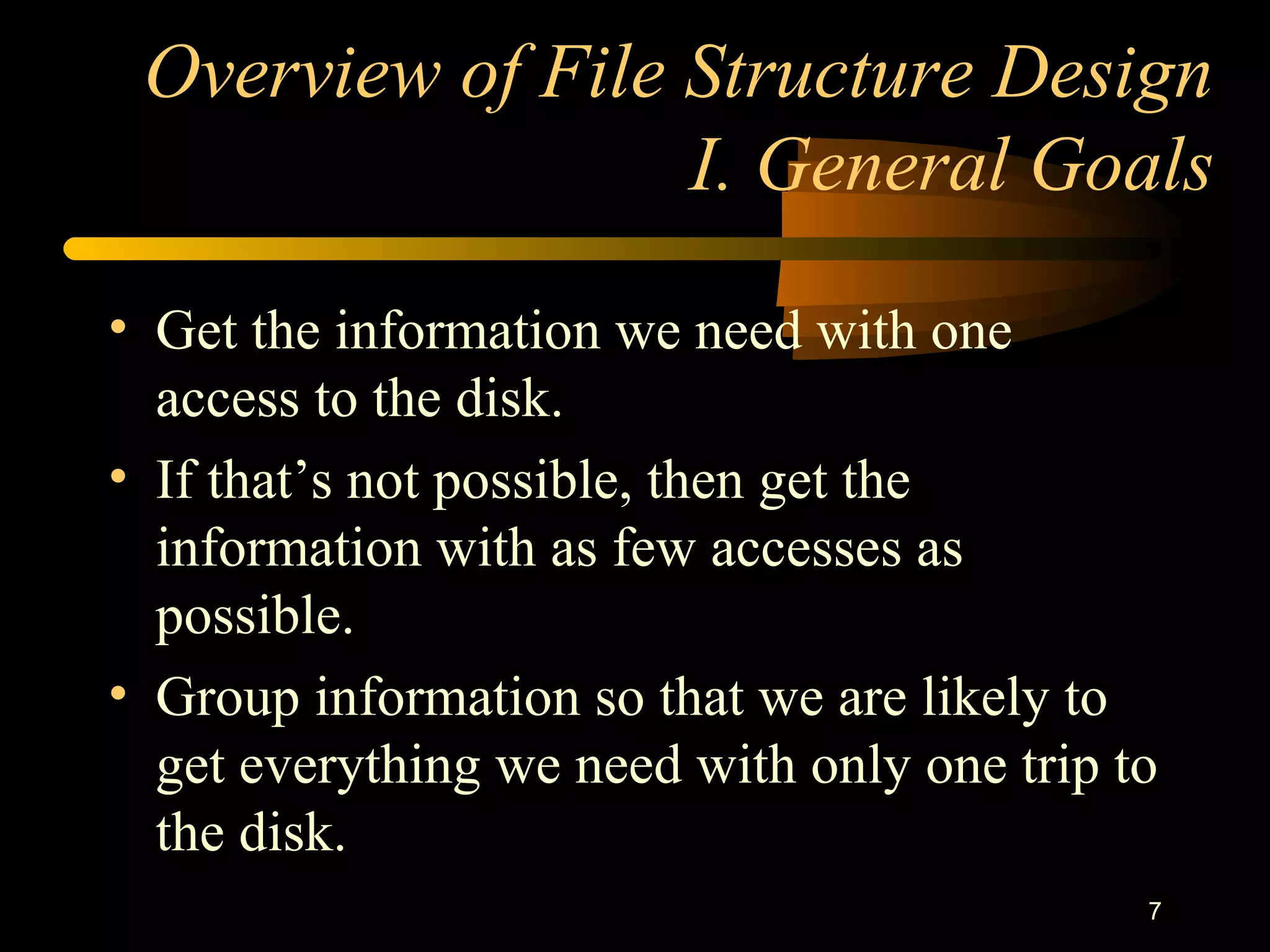 Introduction to the design and specification of file structures | PPT