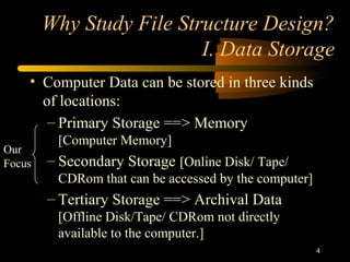 Introduction to the design and specification of file structures | PPT