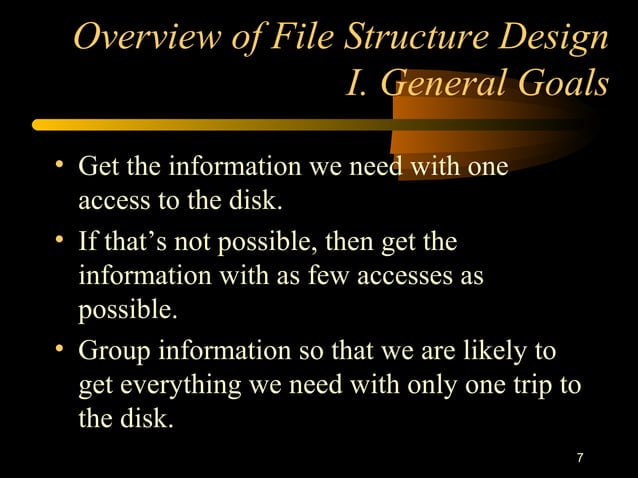 Introduction to the design and specification of file structures | PPT