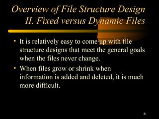 Introduction to the design and specification of file structures | PPT