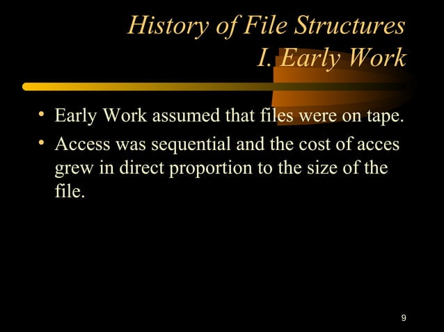 Introduction To The Design And Specification Of File Structures Ppt