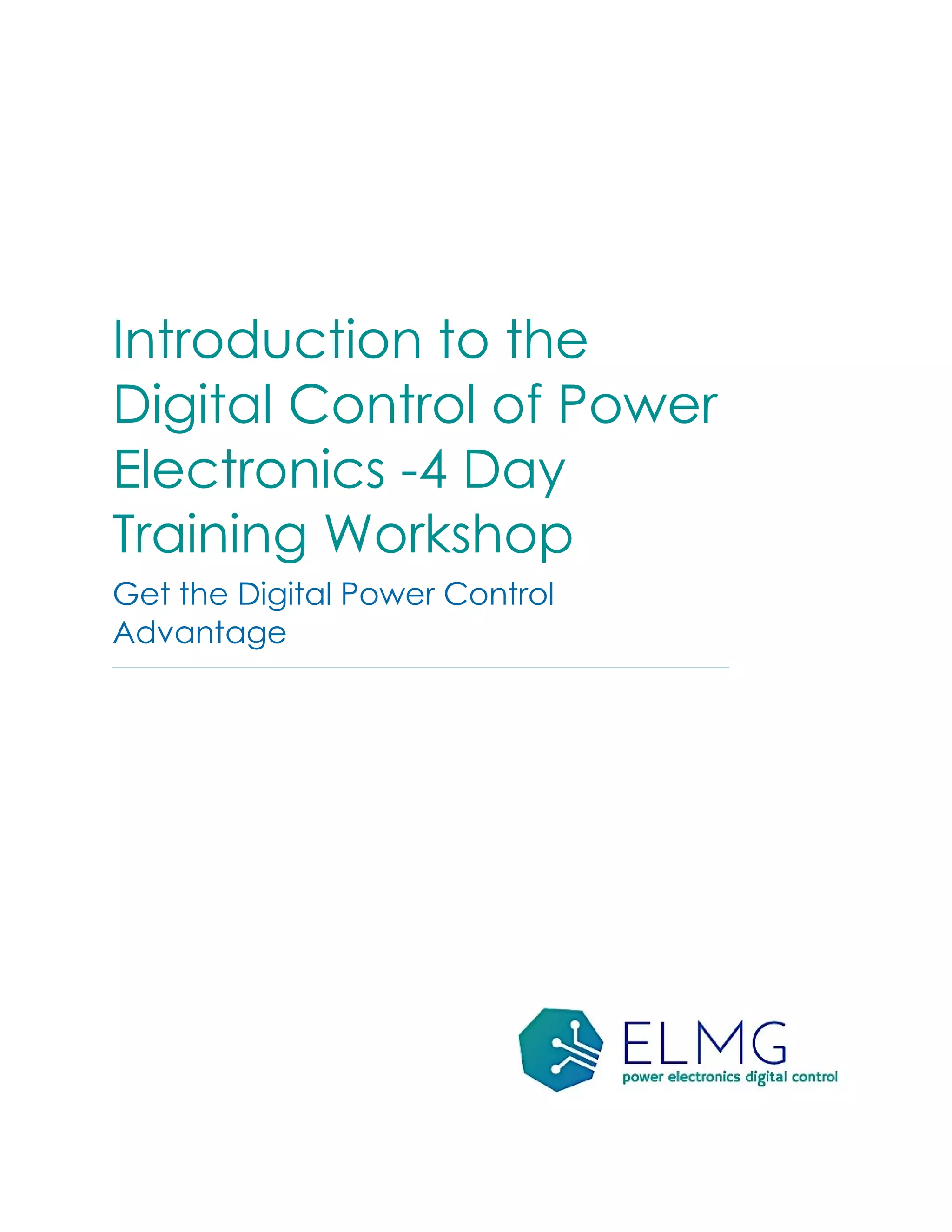 Digital Control of Power Electronics Training Course | PDF