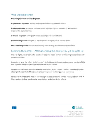 Digital Control of Power Electronics Training Course | PDF