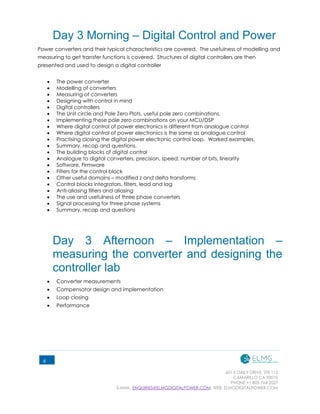 Digital Control of Power Electronics Training Course | PDF